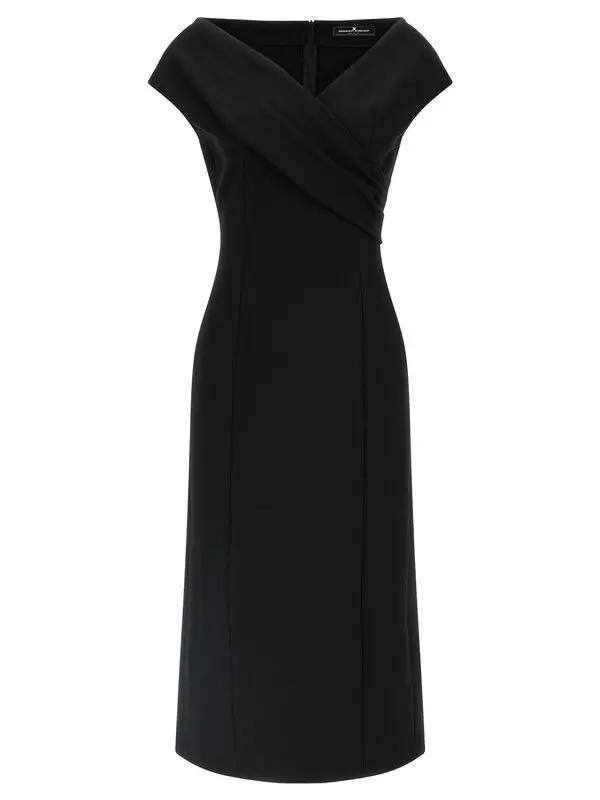 ERMANO SCERVINO Ermanno Scervino Midi Dress With Crossover Neckline - Black