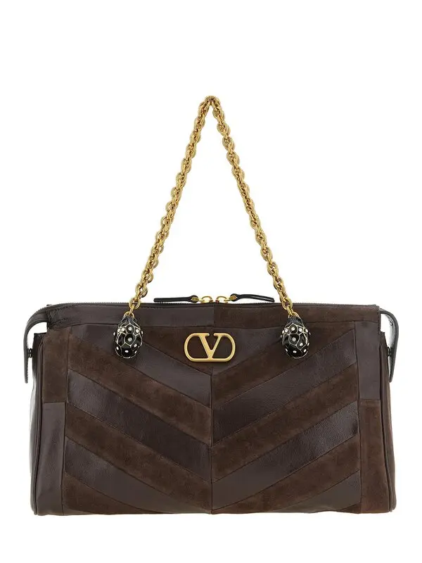 Valentino Garavani Panthea Medium Shoulder Bag - Brown