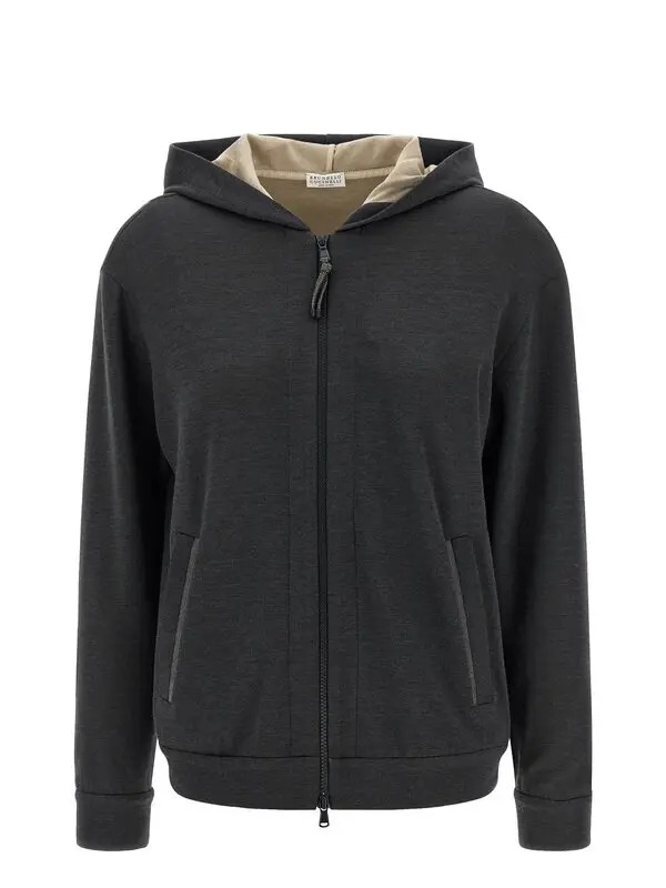 Brunello Cucinelli Monile Embroidered Hoodie - Gray