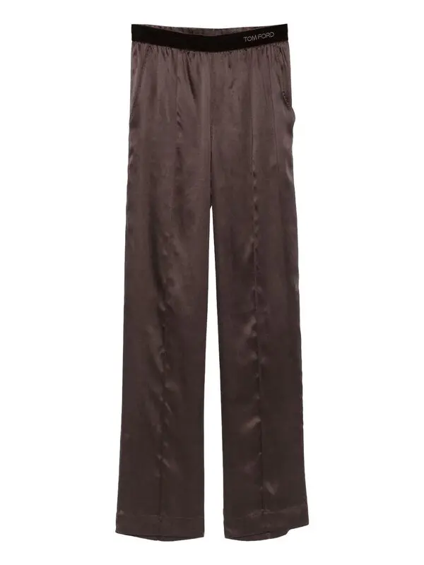 TOM FORD Silk Satin Pajama Pants - Brown