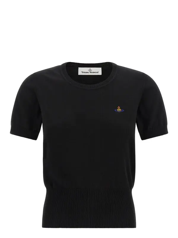 VIVIENNE WESTWOOD Bea Short Sleeve Knit Top - Black