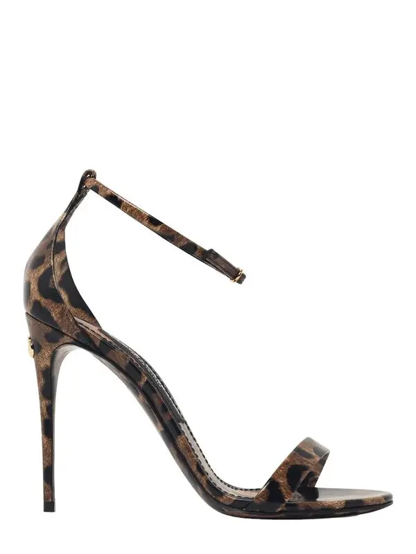 Dolce & Gabbana Leopard Print Stiletto Sandals - Brown
