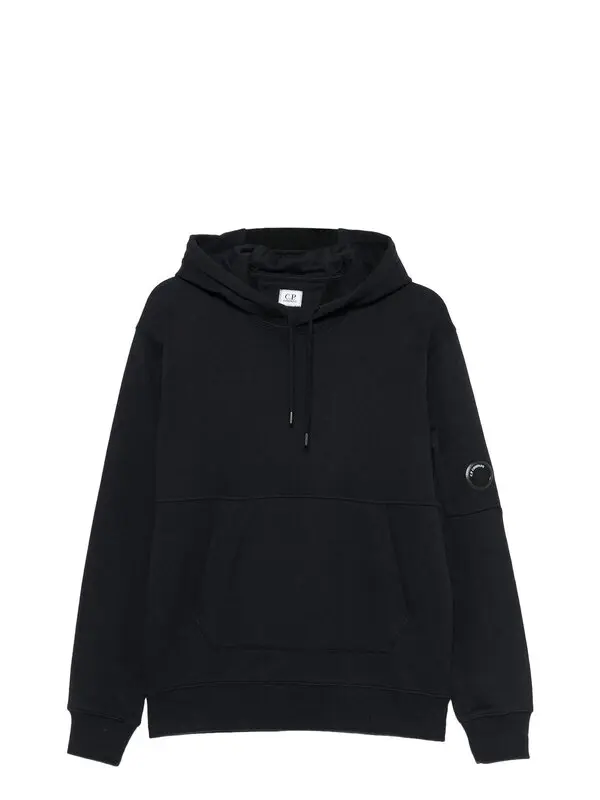 C.P. COMPANY Diagonal Raised Fleece Hooded Lens Sweatshirt - Blue