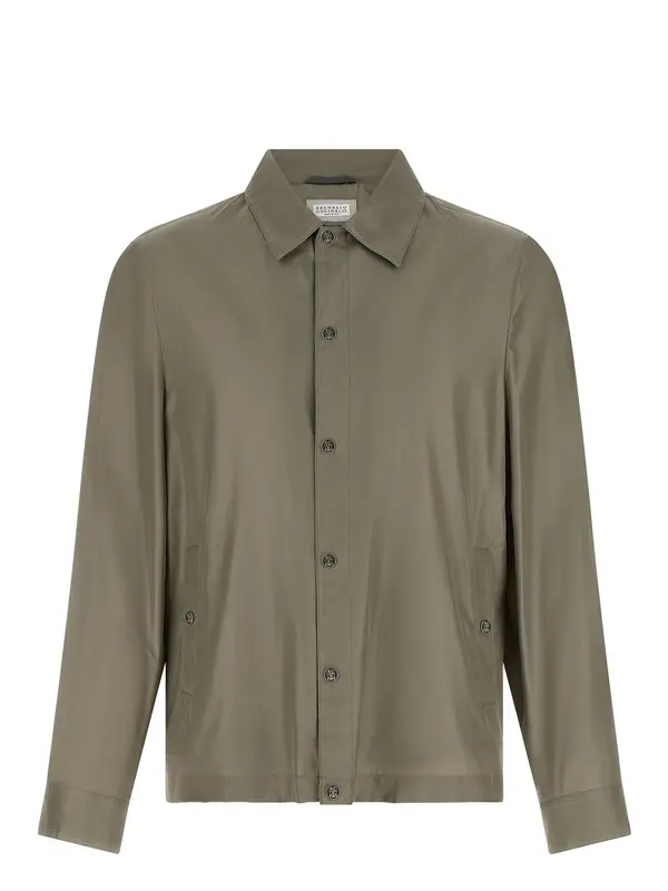 Brunello Cucinelli Membrane Silk Jacket - Green