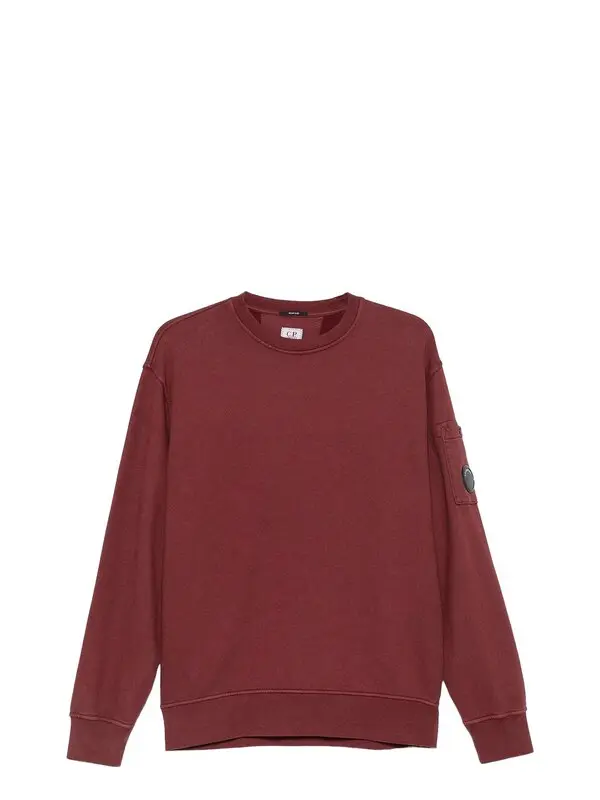 C.P. COMPANY Crewneck Sweatshirt With Lens Pocket Detail - Red