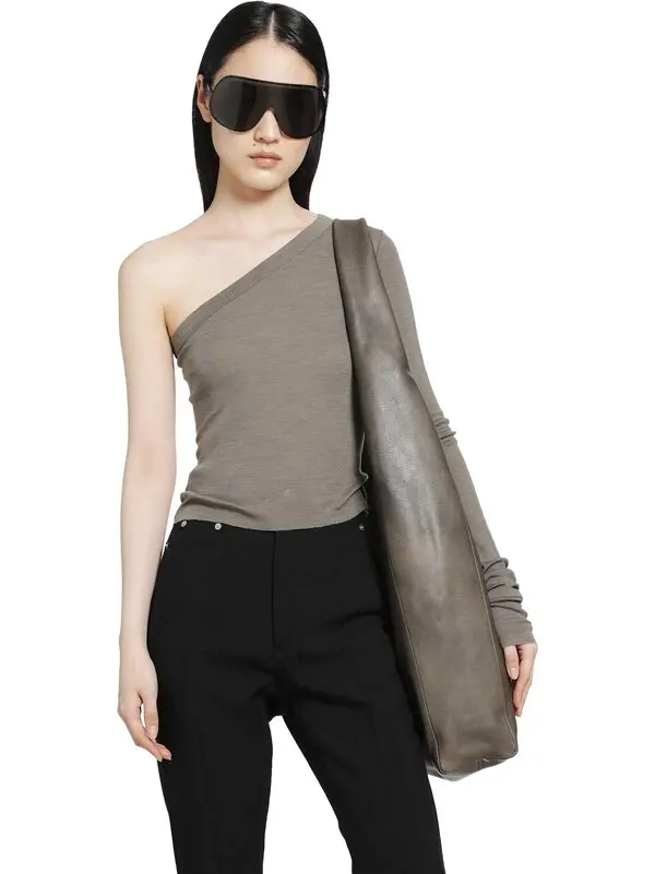 Rick Owens Asymmetrical Wool-silk Blend Top - Grey