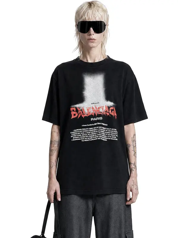 Balenciaga The Door Oversized Graphic T-shirt - Black