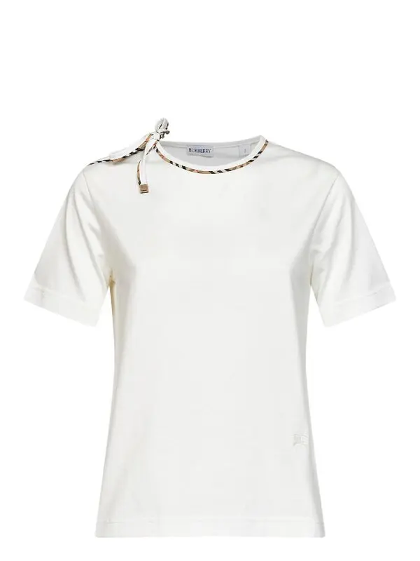 Burberry Cotton T-shirt With Check Ties - Multicolor