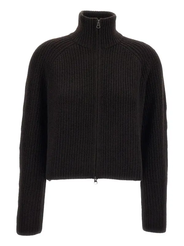 LISA YANG Sadie Zip Cardigan In Heavy-knit Pure Cashmere - Multicolor