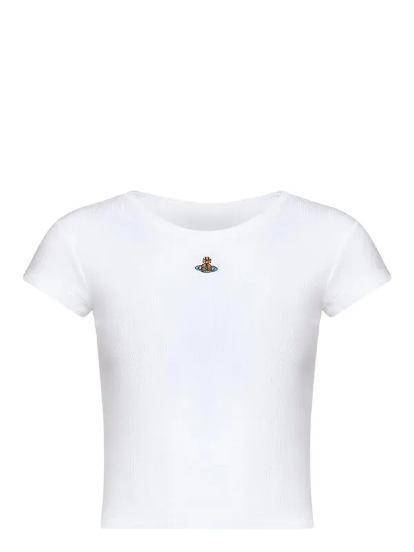 VIVIENNE WESTWOOD Cropped Ribbed Jersey T-shirt - Multicolor