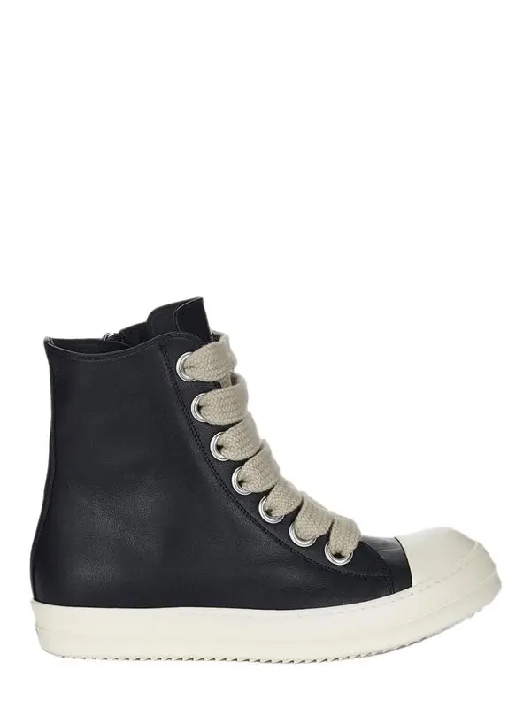 Rick Owens Jumbolace Leather High Top Sneakers - Multicolor