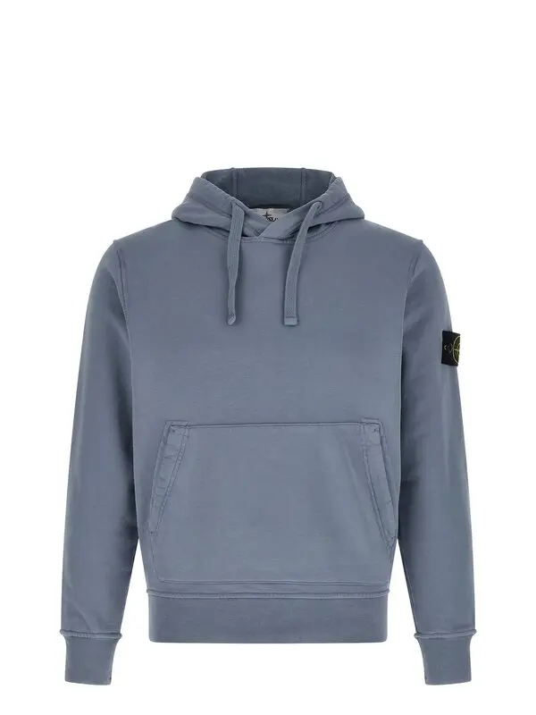 Stone Island 6100062 Garment-dyed Organic Cotton Hoodie - Blue