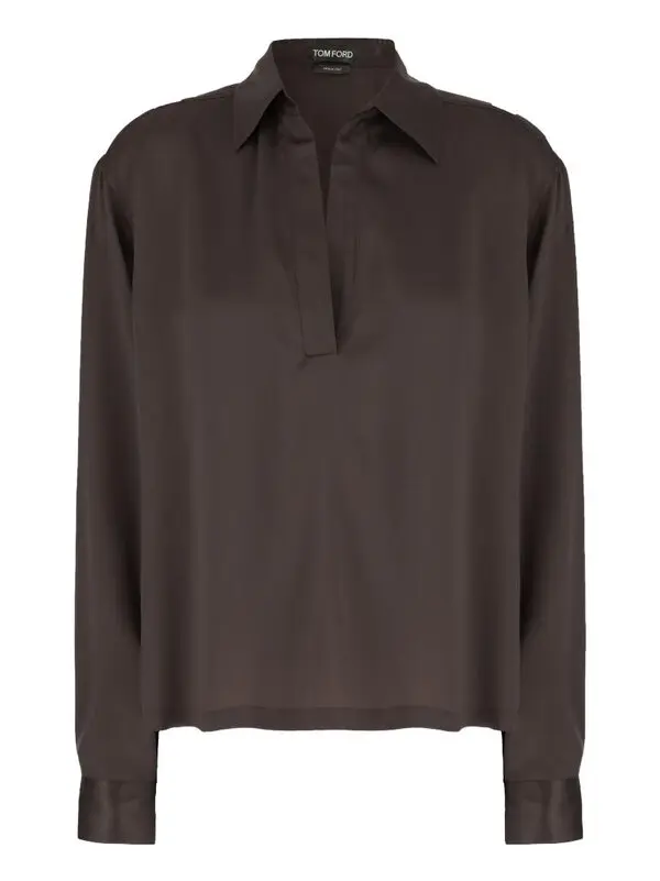 TOM FORD Silk Satin Polo Shirt - Multicolor