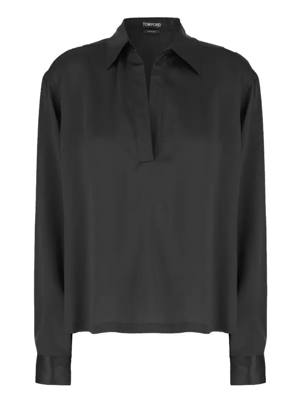 TOM FORD Silk Satin Polo Shirt - Multicolor