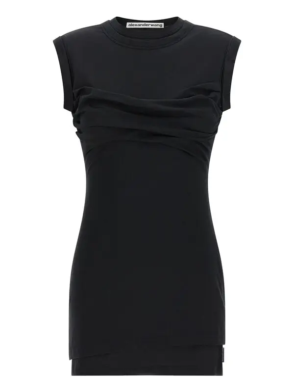Alexander Wang Twisted Bust Layered Dress - Black