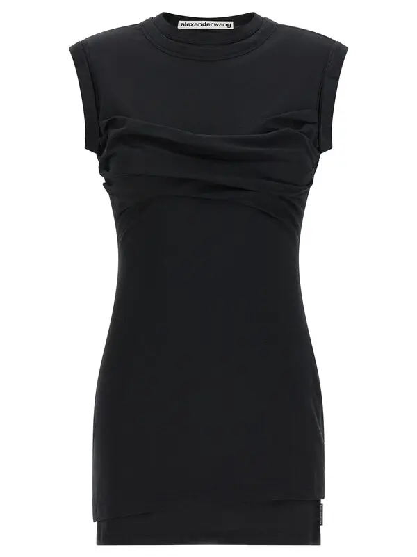 Alexander Wang Twisted Bust Layered Dress - Black