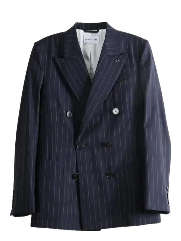 Givenchy Wool Double-breasted Pinstripe Jacket - Multicolor
