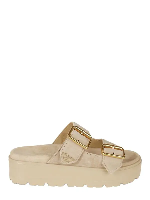 Prada Suede Leather Platform Sandals - Multicolor