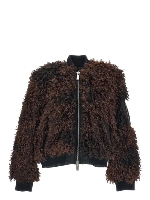 Sacai Curly Faux Fur Blouson Jacket - Multicolor