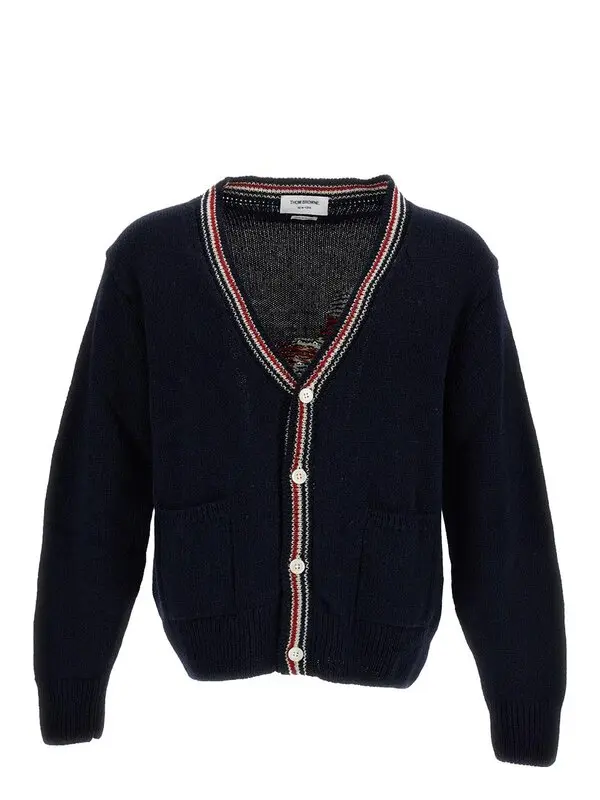 Thom Browne Donegal Intarsia Hector Patchwork Cardigan - Multicolor