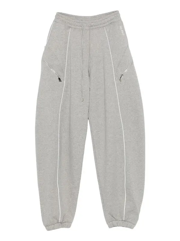 Attico Grey Piped-trimmed Trousers - Multicolor