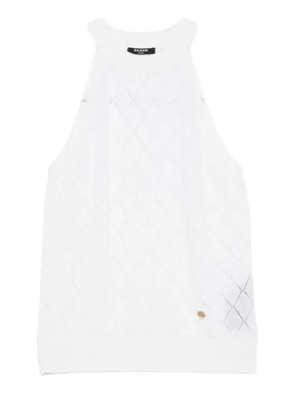 Balmain Sleeveless Wool Top - Multicolor