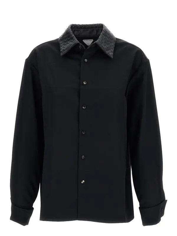 Bottega Veneta Intrecciato Weave Collar Shirt - Multicolor