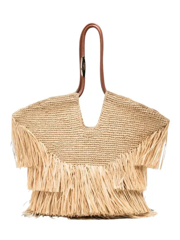 Zimmermann Raffia Tote With Fringe - Multicolor