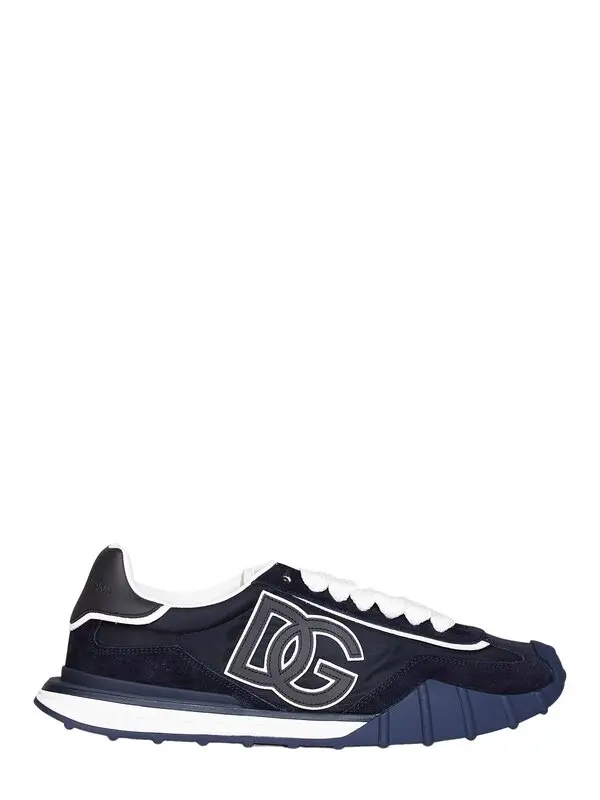 Dolce & Gabbana Blue Nylon And Suede Athletic Sneakers - Multicolor