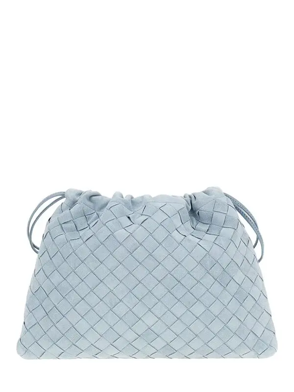 Bottega Veneta Medium Suede Intrecciato Pouch - Multicolor