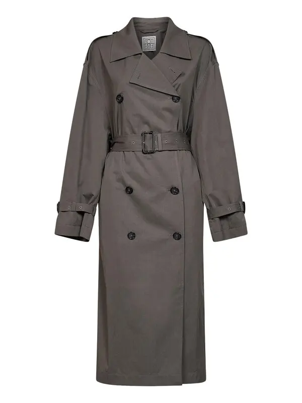 TOTEME Double-breasted Belted Trench Coat - Multicolor