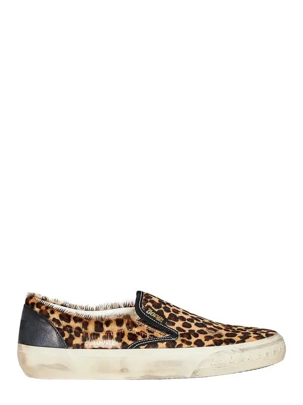 GOLDEN GOOSE Leopard-print Calf Hair Vce Penstar Slip-on Sneakers - Multicolor