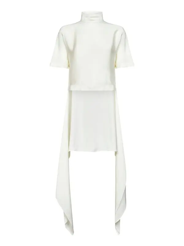 Alaïa Asymmetrical High Neck Top With Ruffle Detail - Multicolor