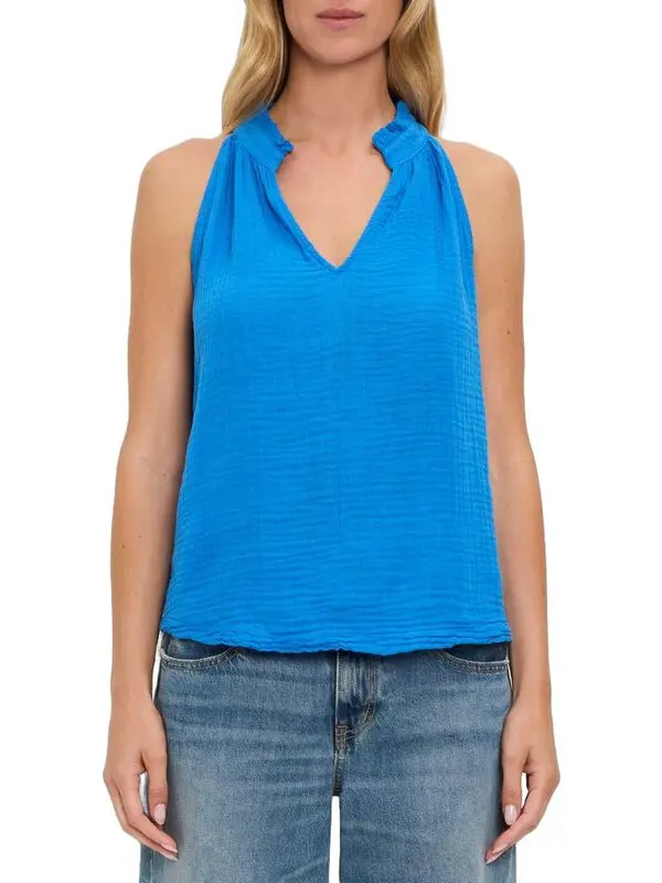 Michael Stars Viola Split Neck Tank - Pacific