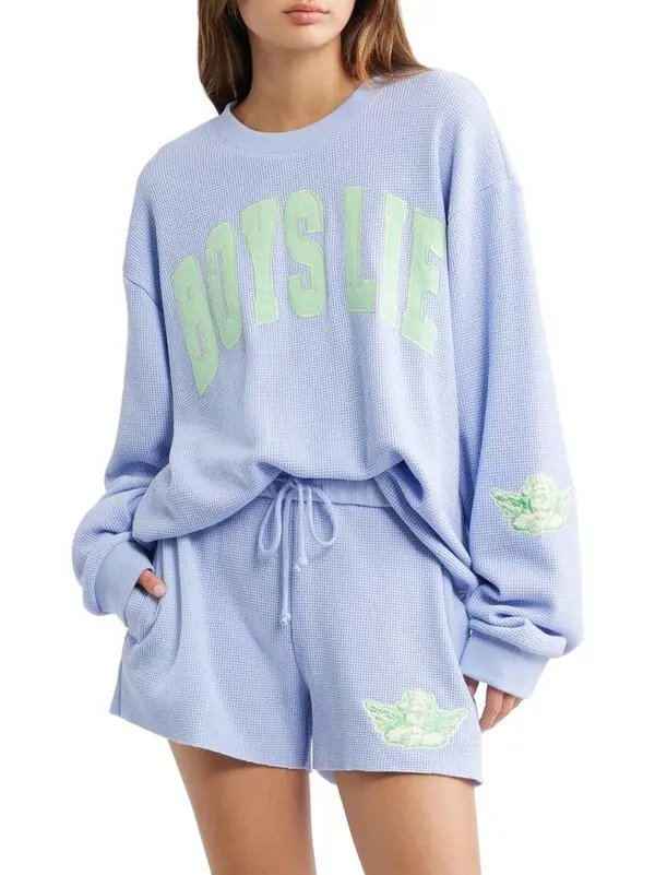 BOYS LIE Graphic Waffle Sweatshirt - Lilac