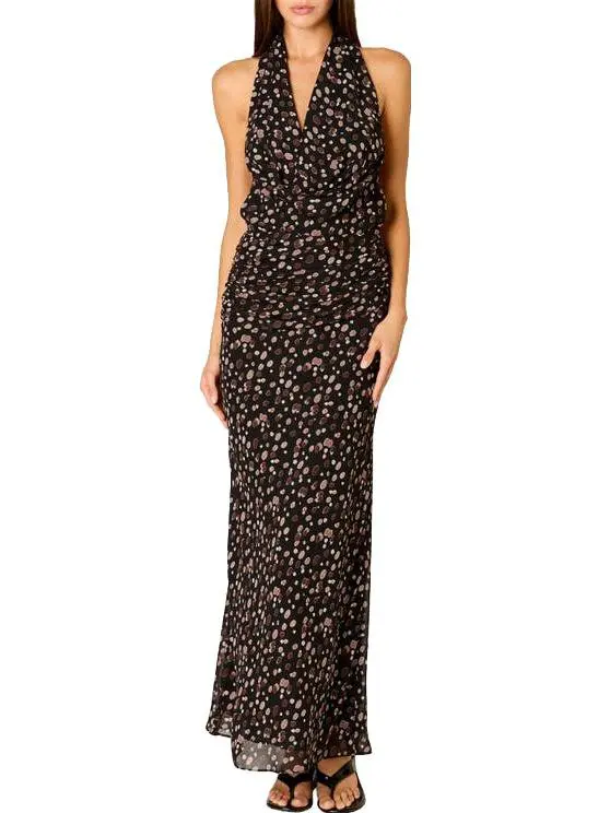 NIA Sampaio Dot Maxi Dress - Black
