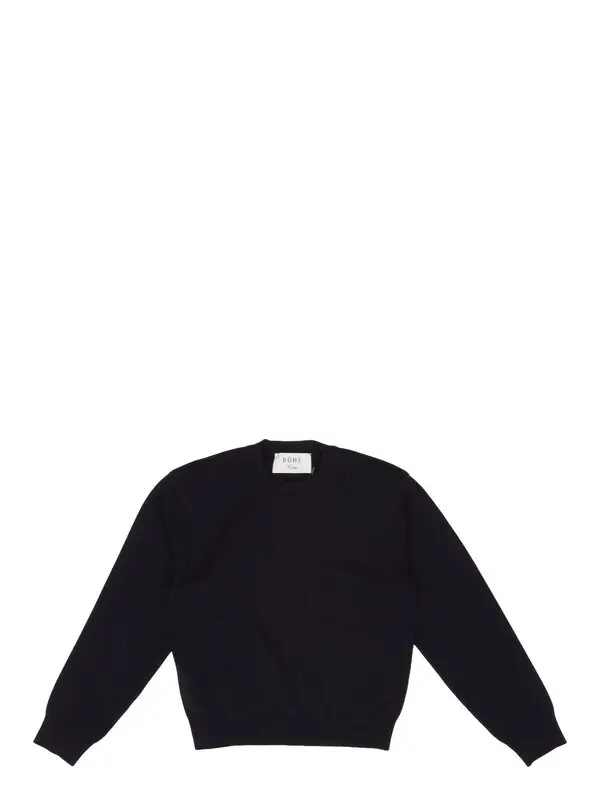 RÓHE Crew Neck Sweater With Ribbed Trim - Black