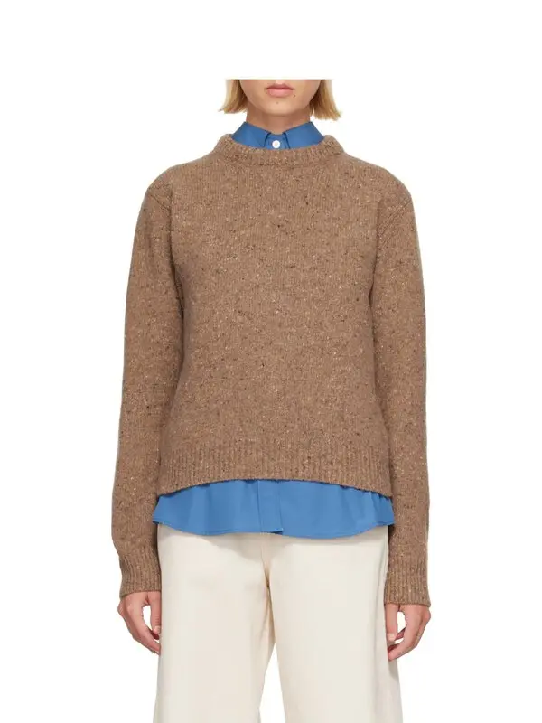 RÓHE Crew Neck Long Sleeve Sweater - Beige