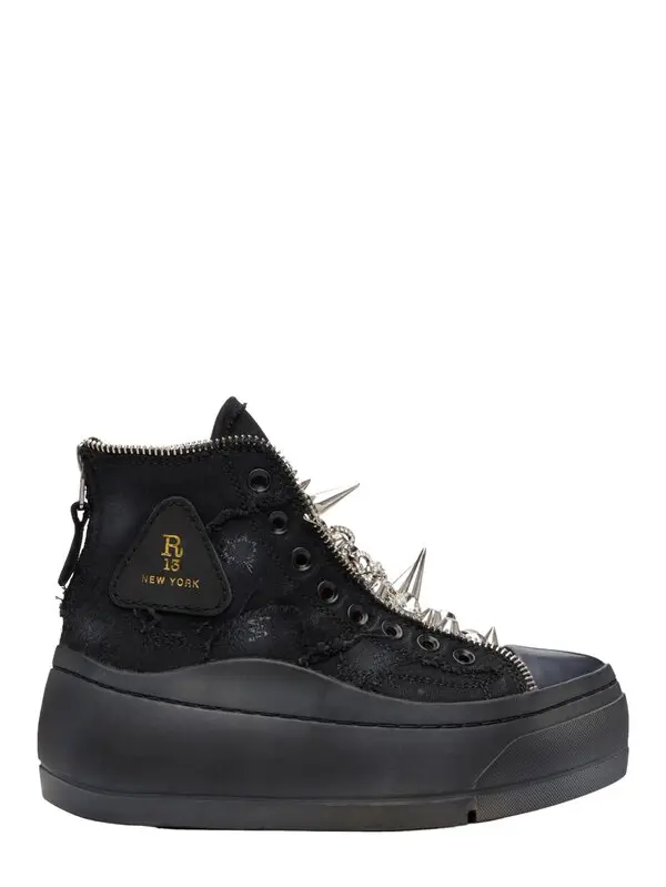 R13 Embellished High-top Sneakers - Black