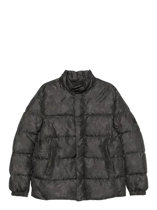 Etro Short Down Jacket With Paisley Print - Multicolor