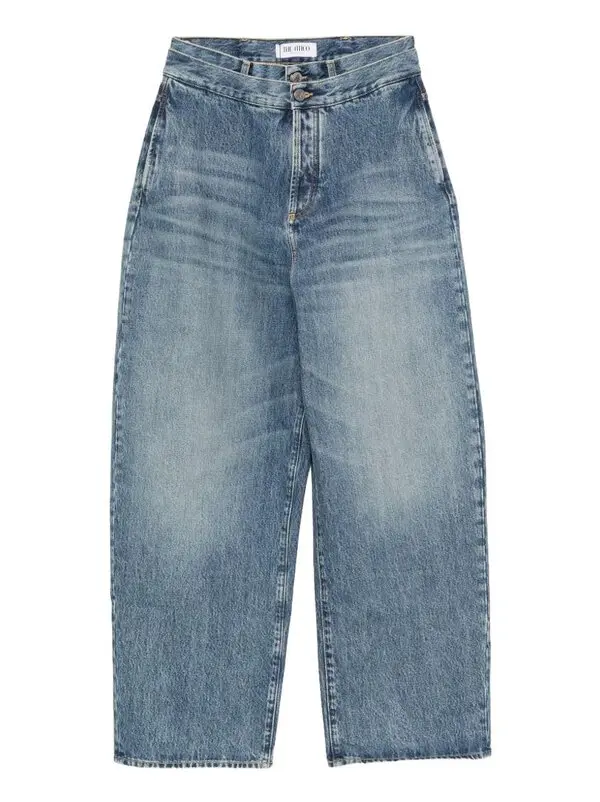 Attico Denim Cotton Jeans With Faded Effect - Multicolor