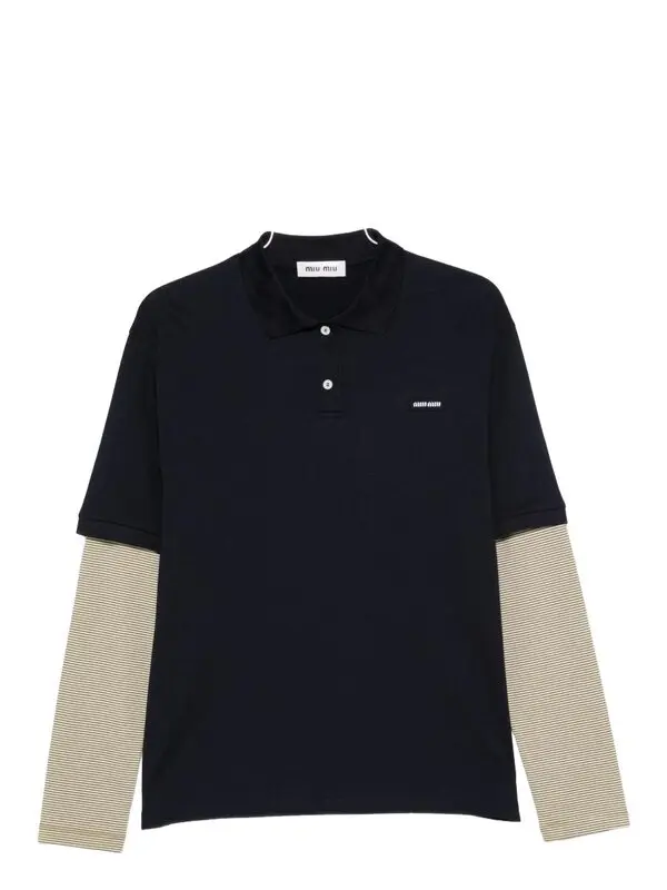 Miu Miu Layered Striped Polo Top - Multicolor
