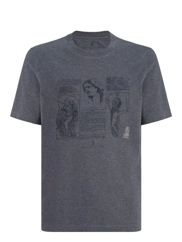 Brunello Cucinelli Printed Cotton T-shirt - Multicolor