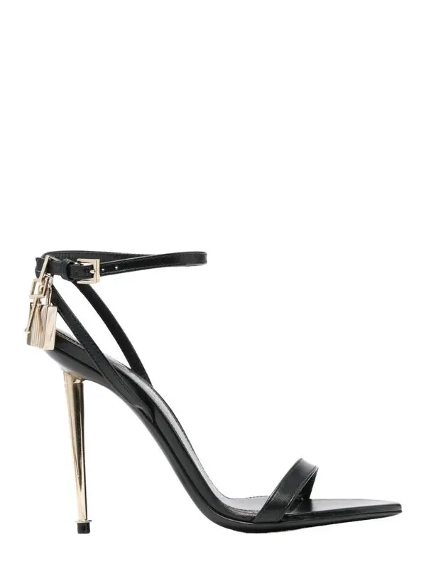TOM FORD Padlock Leather Heel Sandals - Multicolor