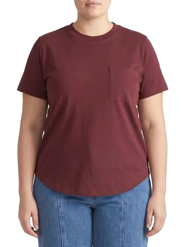 Universal Standard Garcon Tee With Pocket - Black Cherry