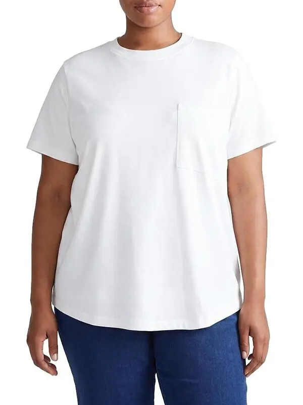 Universal Standard Garcon Tee With Pocket - White