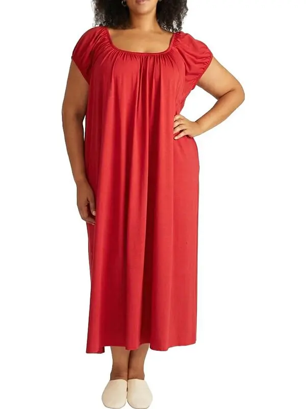 Universal Standard Lilian Long Sleep Dress - Raspberry
