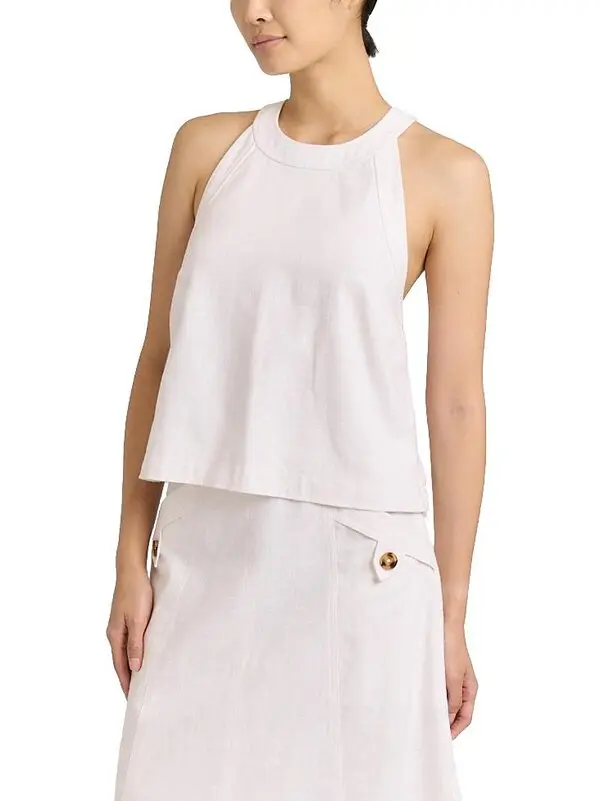 CARTOLINA Brant Apron Linen Top - Bright White