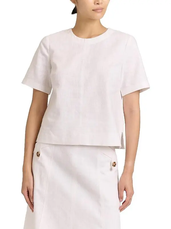CARTOLINA Chloe Linen Top - Bright White