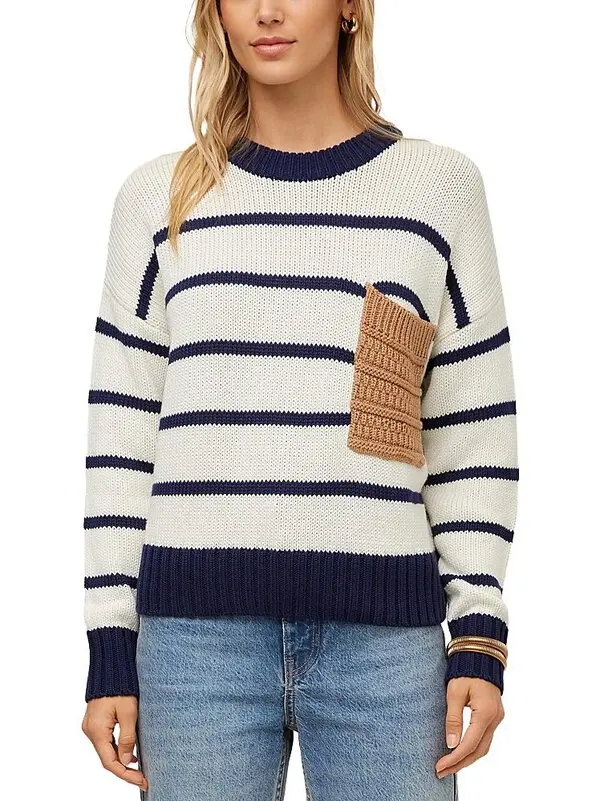 Fifteen Twenty Lucia Patch Pocket Crewneck Sweater - Multi